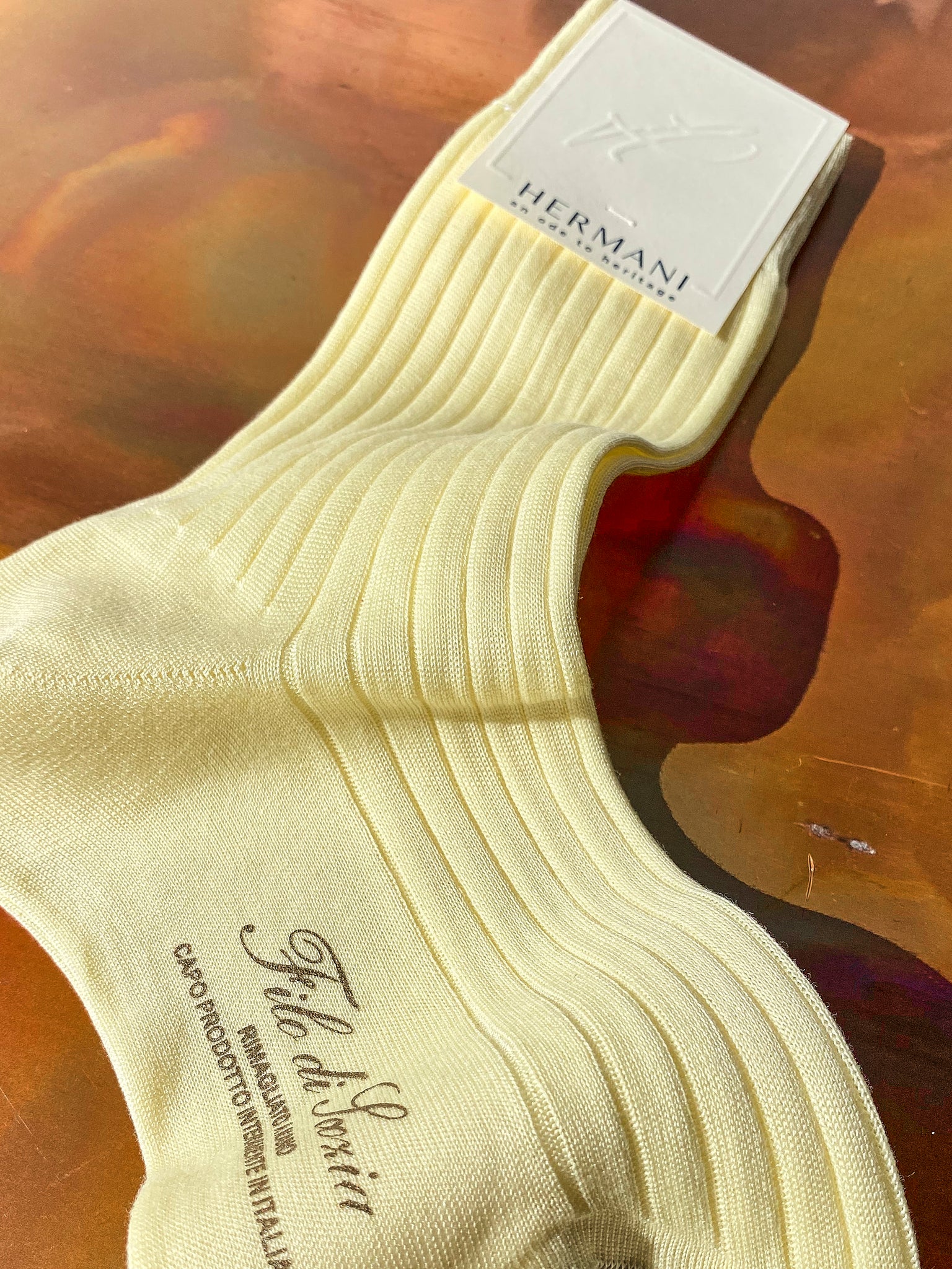 Luxury Women's Filo di Scozia Cotton Socks - Eggshell